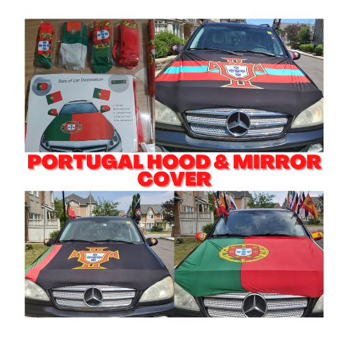 Portugal New FPF Black Flag For Cars SUVs Vans Hood & Mirror Covers ...