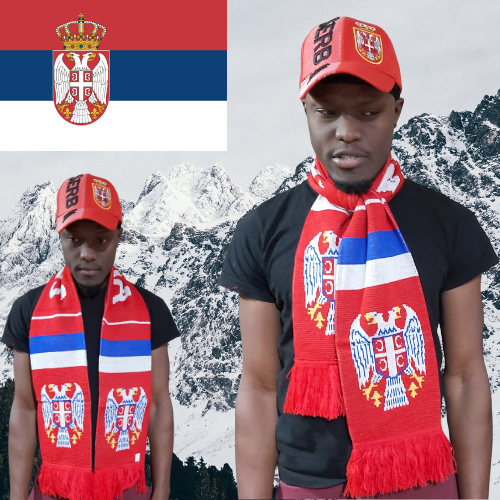 Serbia Knitted Scarf & Cap World Cup Soccer 2022 Winter Gear ...